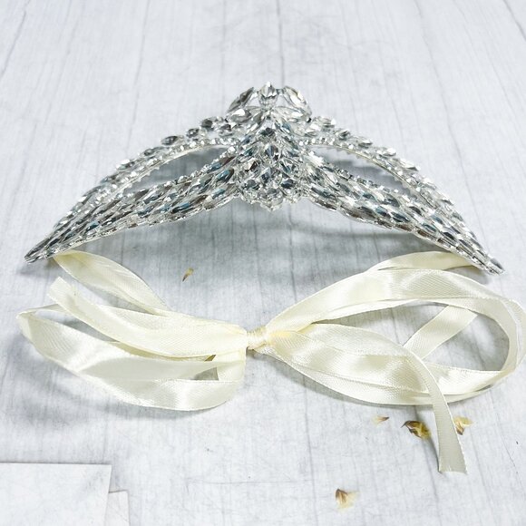 Handmade | Jewelry | Silver Masquerade Mask Clear Crystal Mask ...